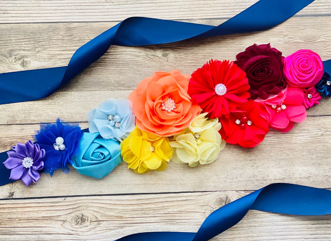 Rainbow Maternity Sash, Rainbow Baby Belly Sash, Belly Sash, Keepsake ...