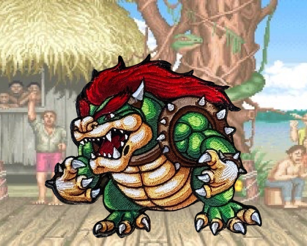 Bowser/blanka Embroidered Mario Fighter Patch - Etsy