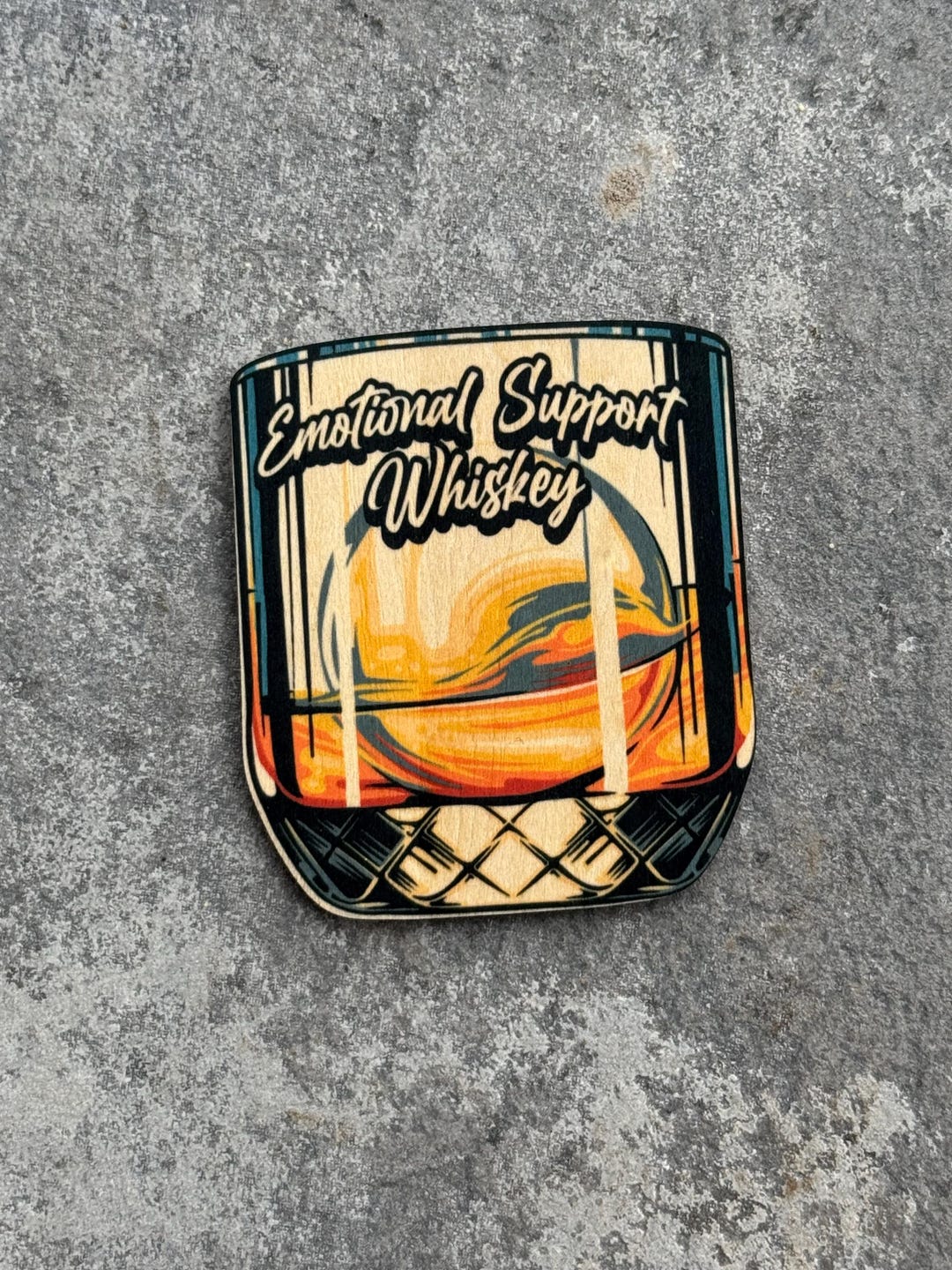 Wooden Emotional Support Whiskey V2 Patch - Etsy