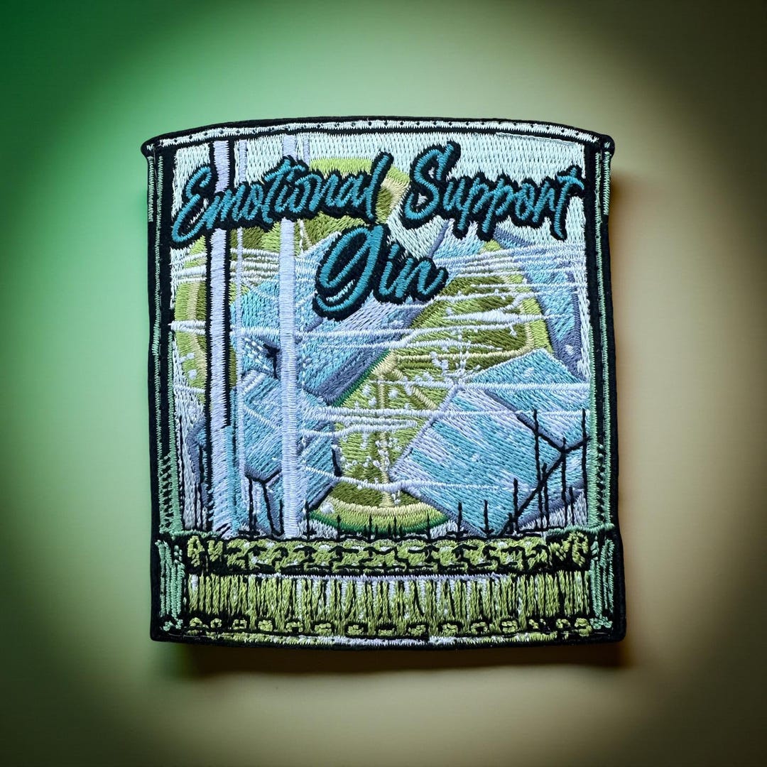 Embroidered Emotional Support Gin Patch - Etsy
