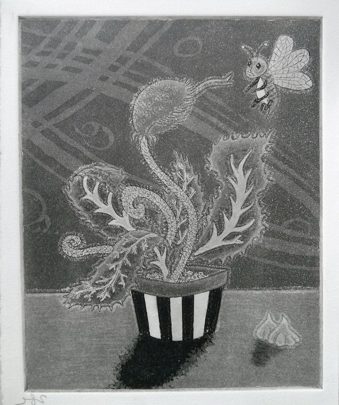 Franken Poppy - Aquatint Etching - Etsy