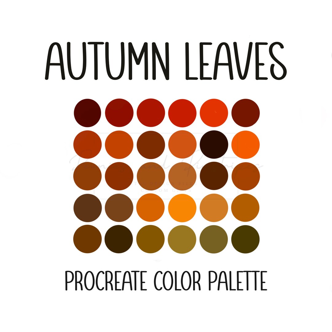 Procreate Color Palette, AUTUMN LEAVES, 30 Colors, Seasonal, Procreate ...