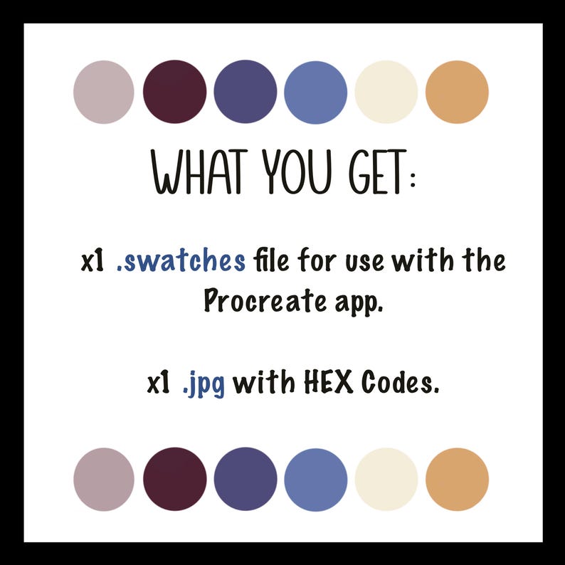 Procreate Color Palette, BLUEBERRY CRISP, 30 Colors, Blues, Procreate ...