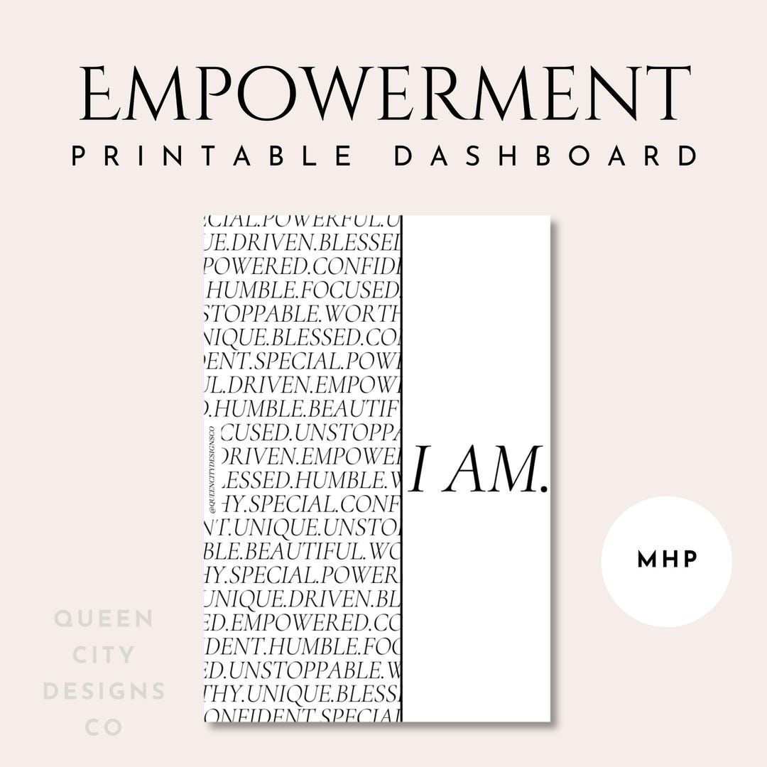 Empowerment [mini Happy Planner Size] Digital Dashboard, Printable PDF ...