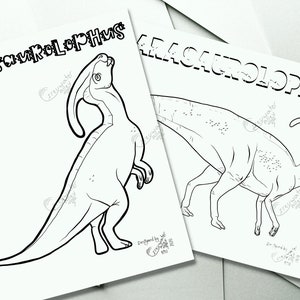 Parasaurolophus Coloring Pages Color Together Set - Etsy