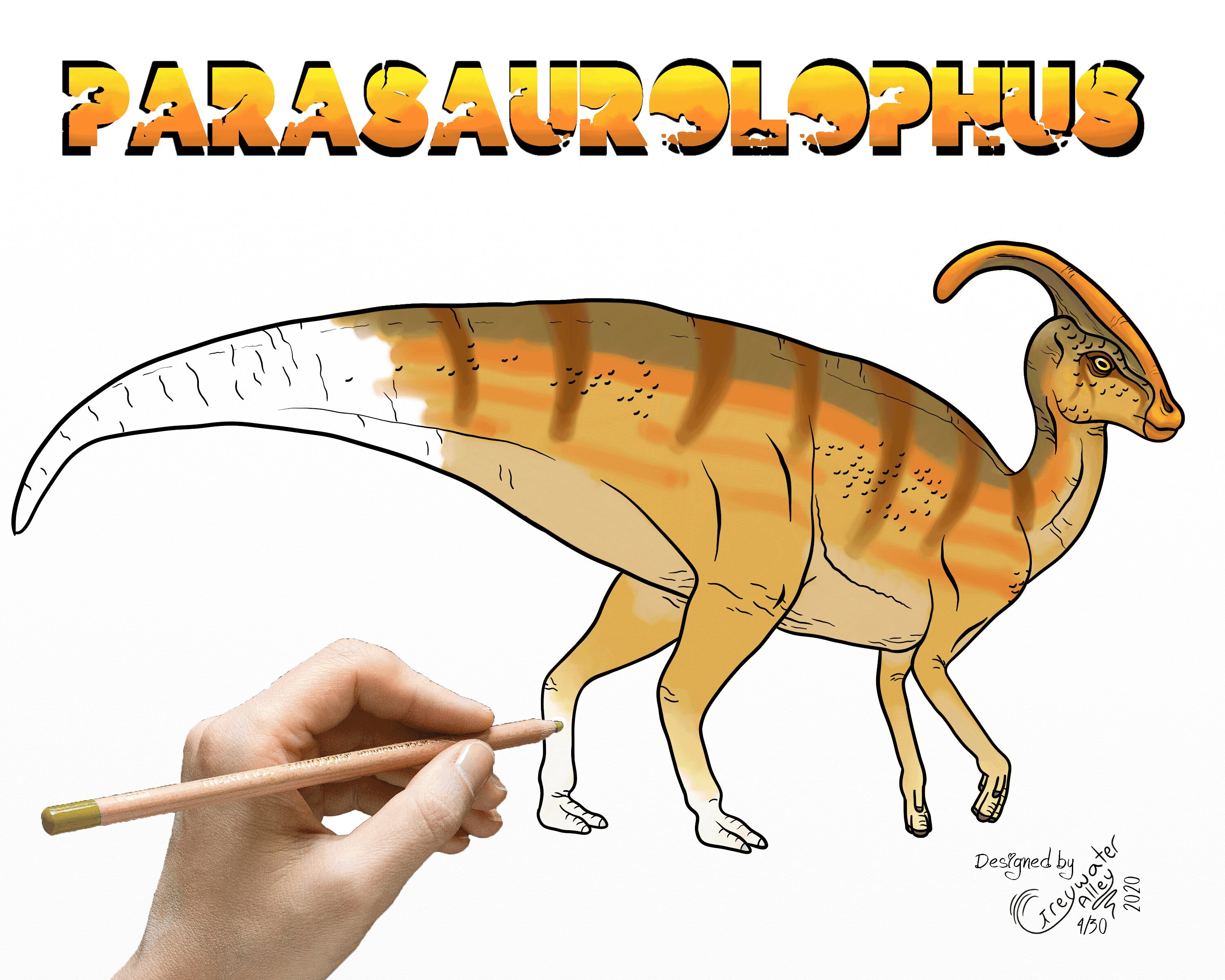 Parasaurolophus Coloring Page