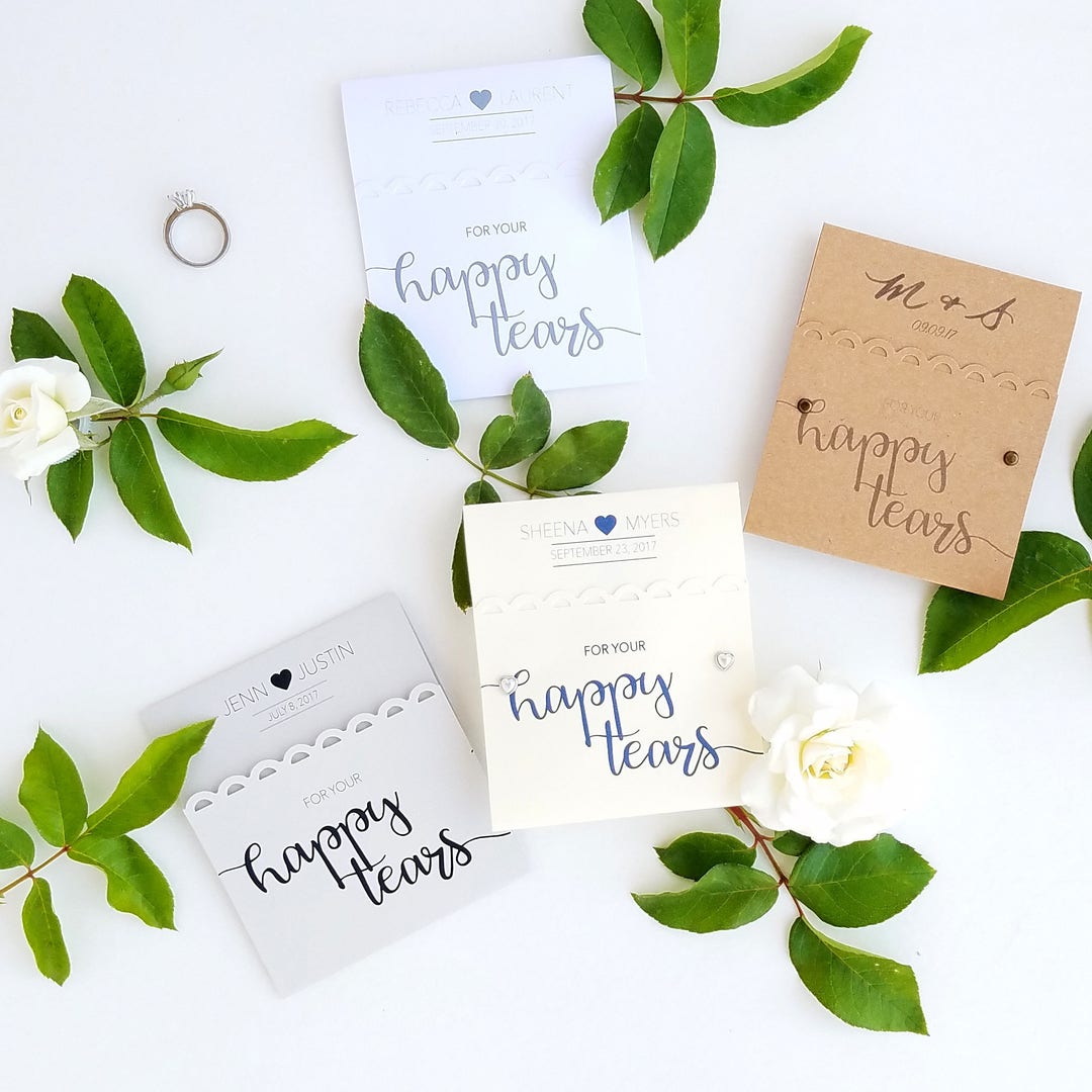 25 Happy Tears Tissue Packets | Biodegradable Wedding Tissues | Wedding ...
