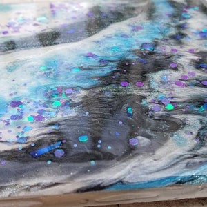 BLUE Marble Coasters, Blue Marble Decor, Home and Living, Blue Resin ...