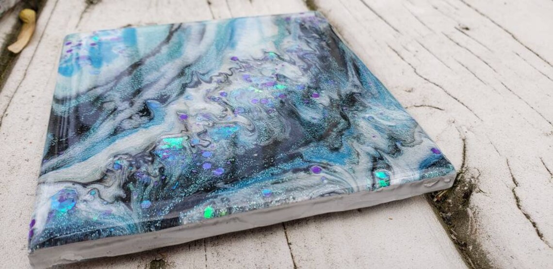 BLUE Marble Coasters Blue Marble Decor Home and Living Blue - Etsy