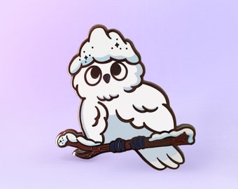 Barn Owl Hard Enamel Pin Frosted Gold 2.5 Inch - Etsy