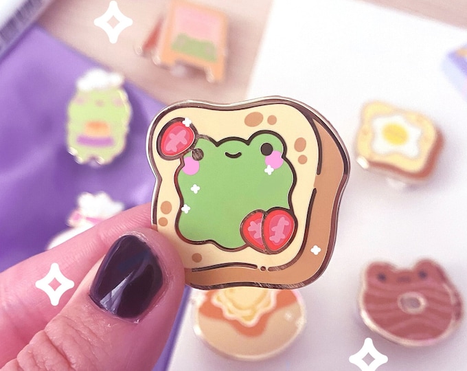 Avocado Frog Toast Hard Enamel Pin Badge Food Pins Pin Button ...