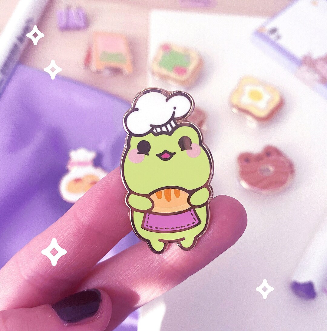 Froggy Bakery Frog Baker Hard Enamel Pin | Badge | Food Pins | Pin ...