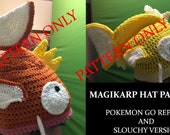 Crochet Magikarp Hat Pattern Pokemon Go Replica and Slouchy - Etsy