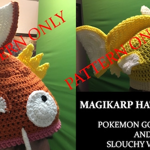 Crochet Magikarp Hat Pattern - Pokemon Go Replica and Slouchy Pattern ...