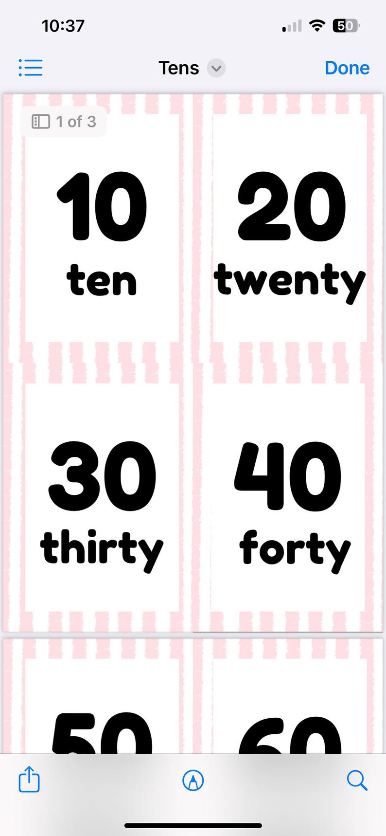 Counting in 10s Flashcards – Digital Download | Skip Counting by Tens ...