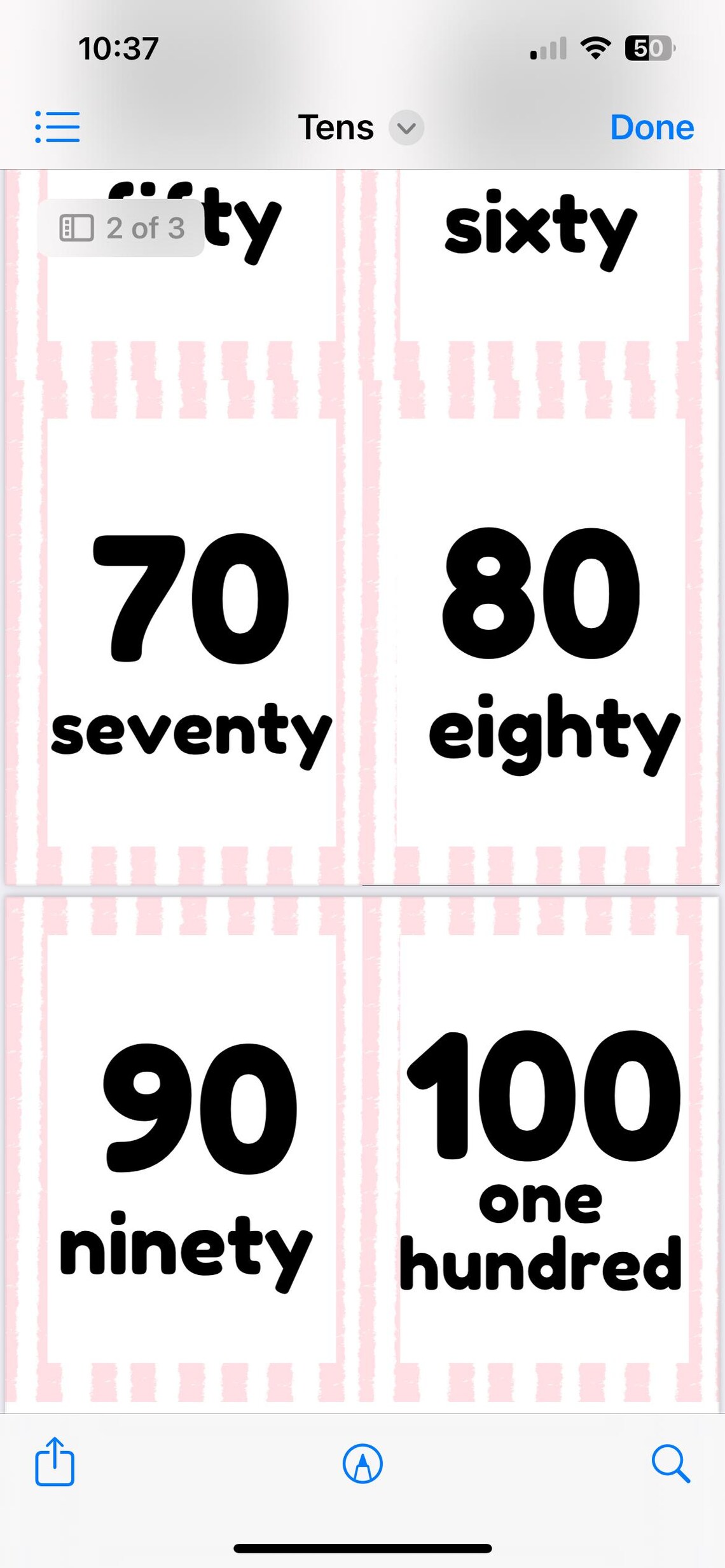 Counting in 10s Flashcards – Digital Download | Skip Counting by Tens ...