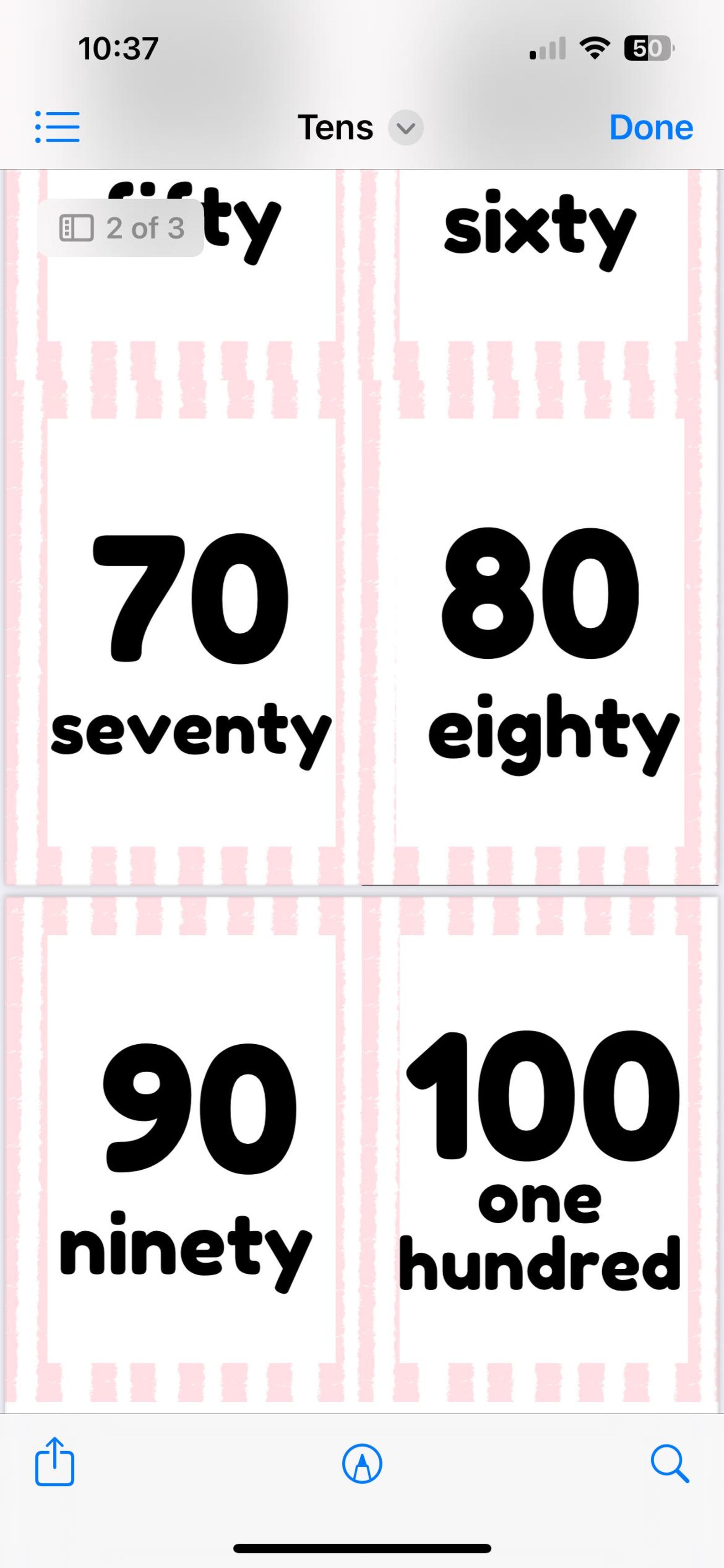 Counting in 10s Flashcards – Digital Download | Skip Counting by Tens ...