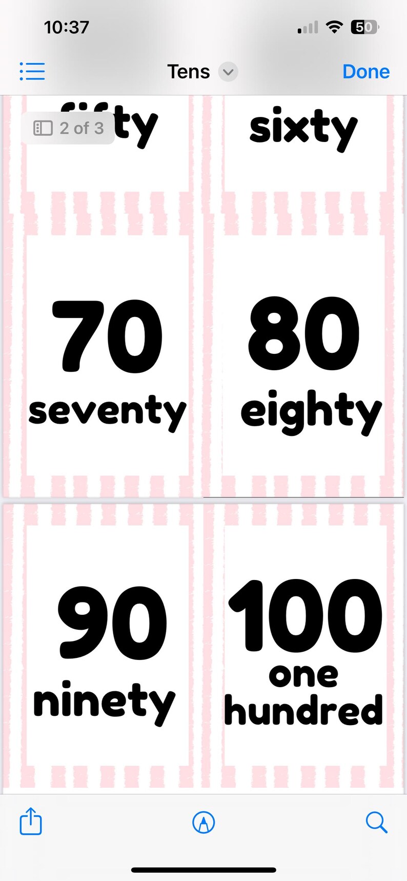 Counting in 10s Flashcards – Digital Download | Skip Counting by Tens ...