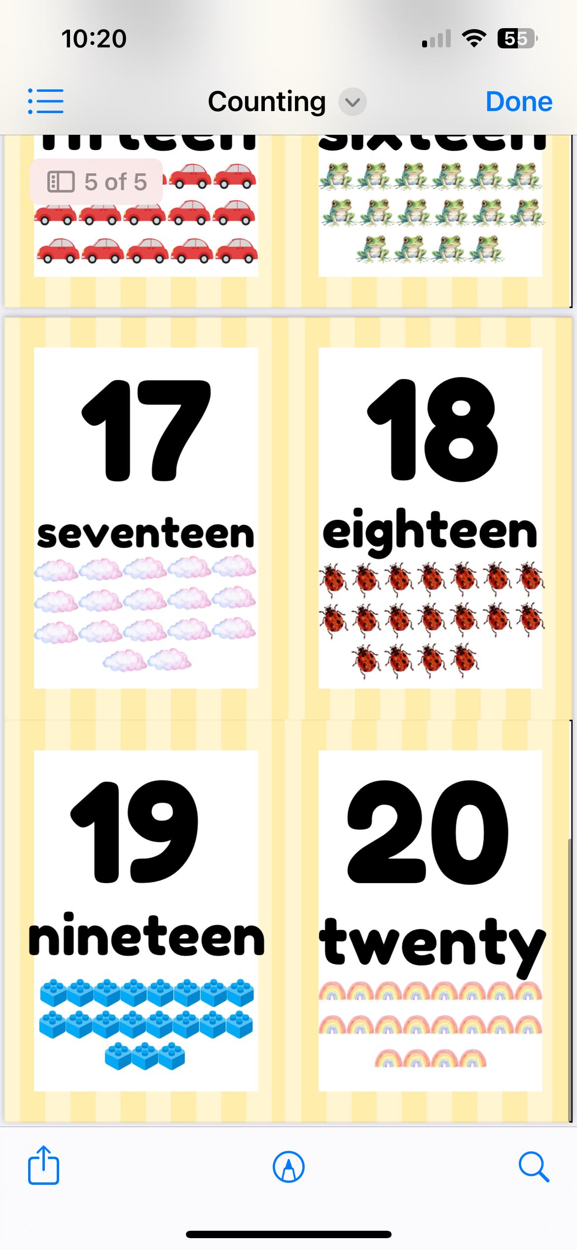 Counting 1–20 Flashcards for Kids – Digital Download | Number ...