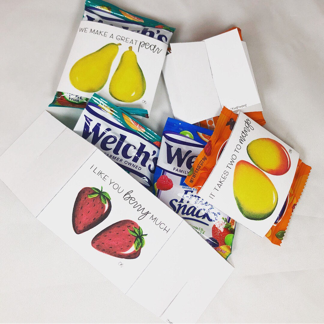Watercolor Valentine's Cards: Fruit Snack Sleeve - Etsy