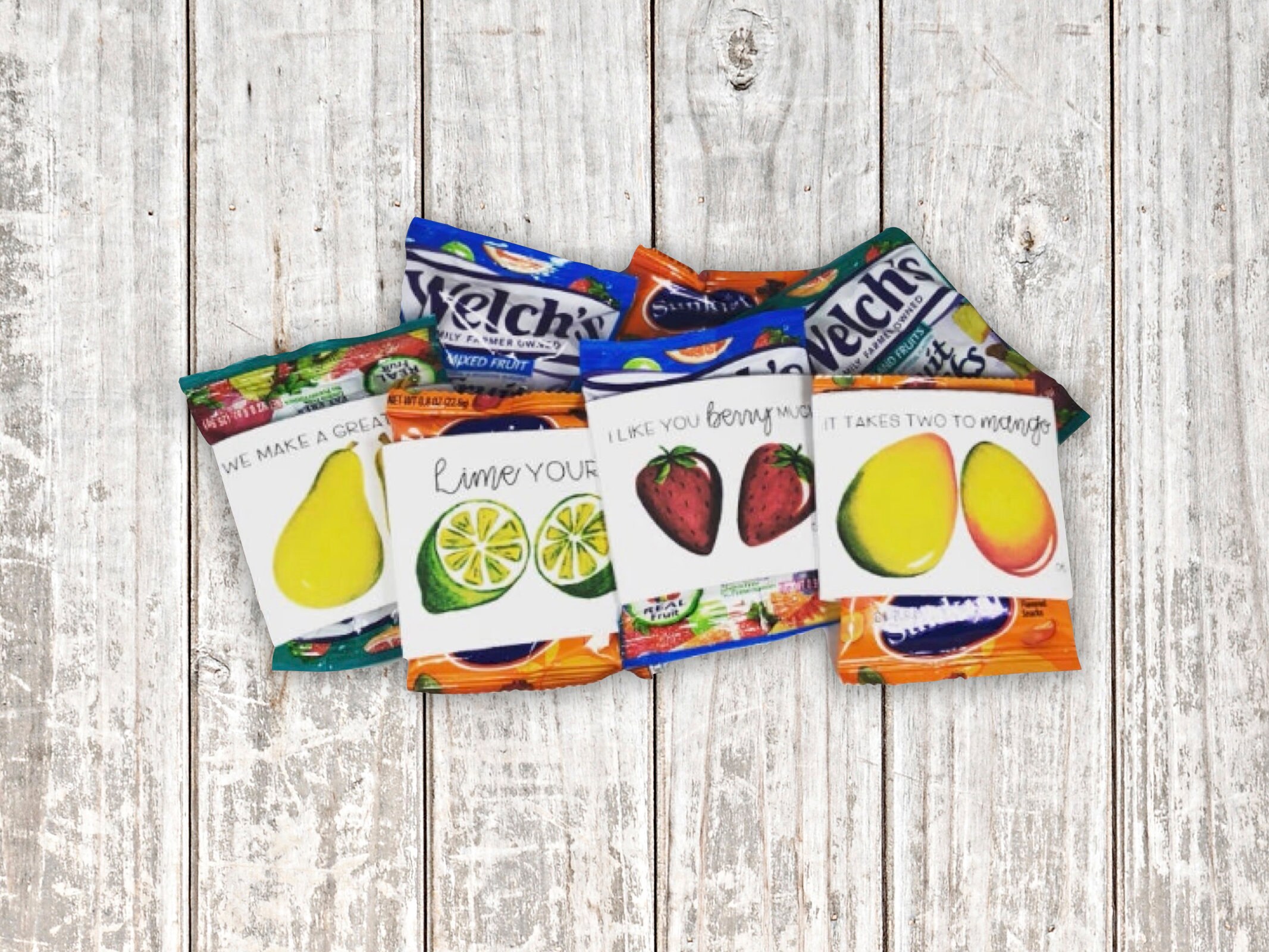 Watercolor Valentine's Cards: Fruit Snack Sleeve - Etsy