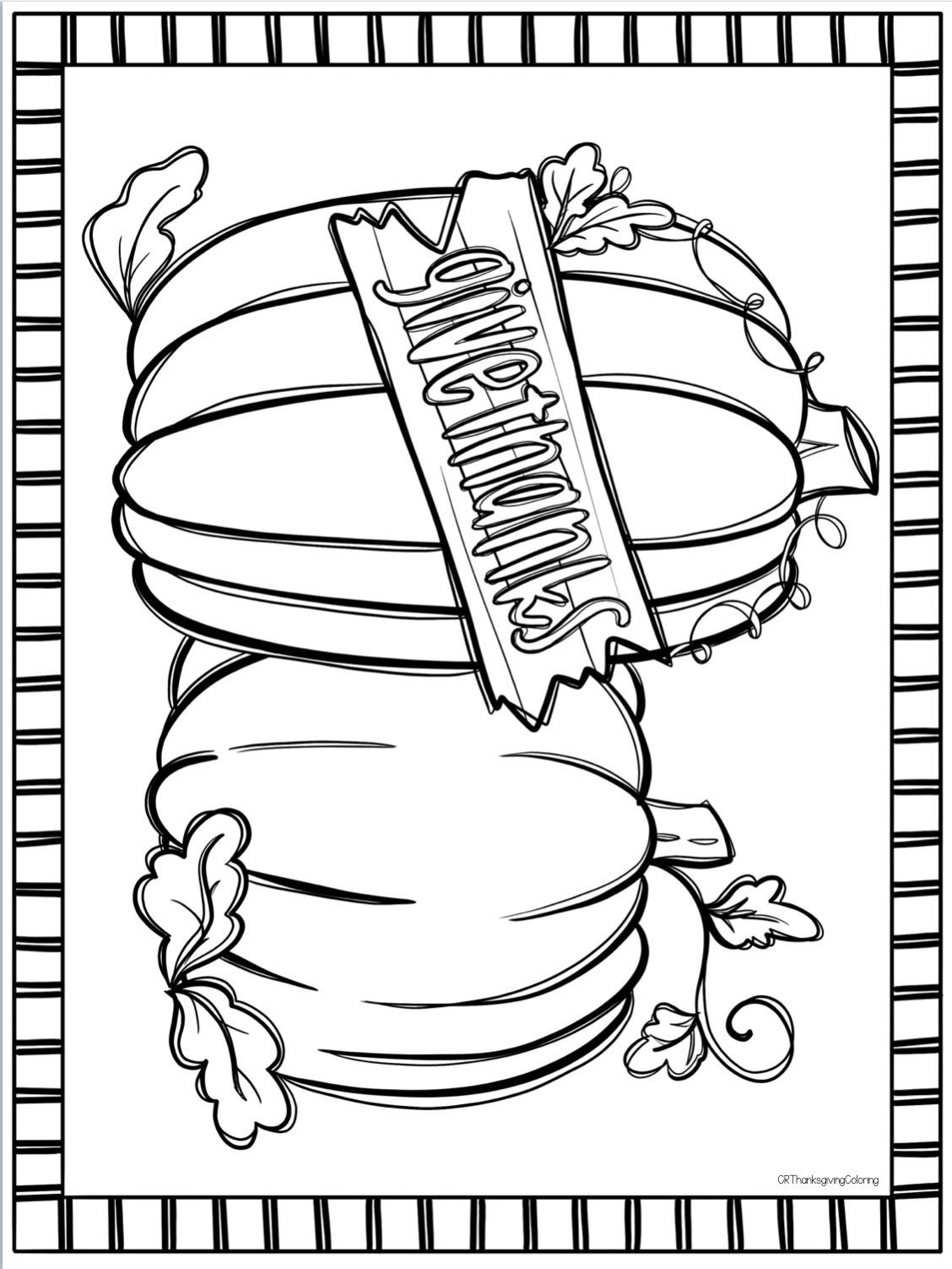 CR Thanksgiving Coloring Pages - Etsy