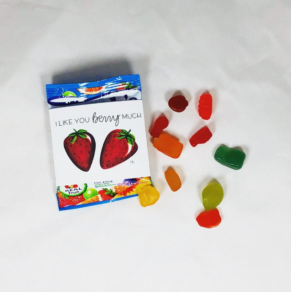 Watercolor Valentine's Cards: Fruit Snack Sleeve | Etsy