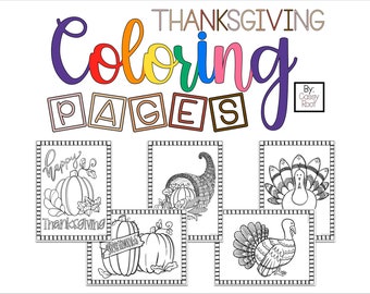 Thanksgiving Happy Autumn Coloring Tracing Pages Set of 3 Give Thanks ...