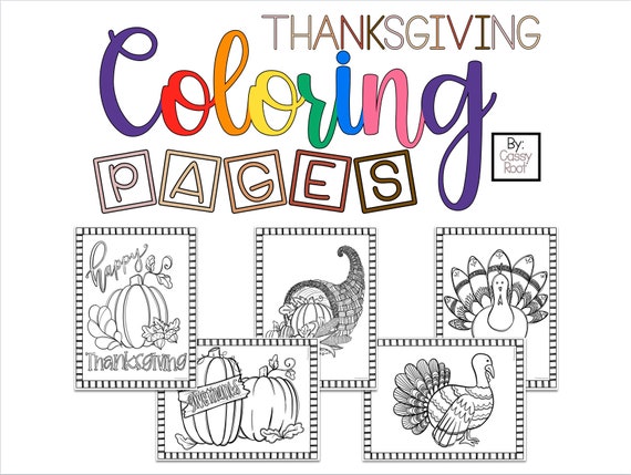 CR Thanksgiving Coloring Pages | Etsy