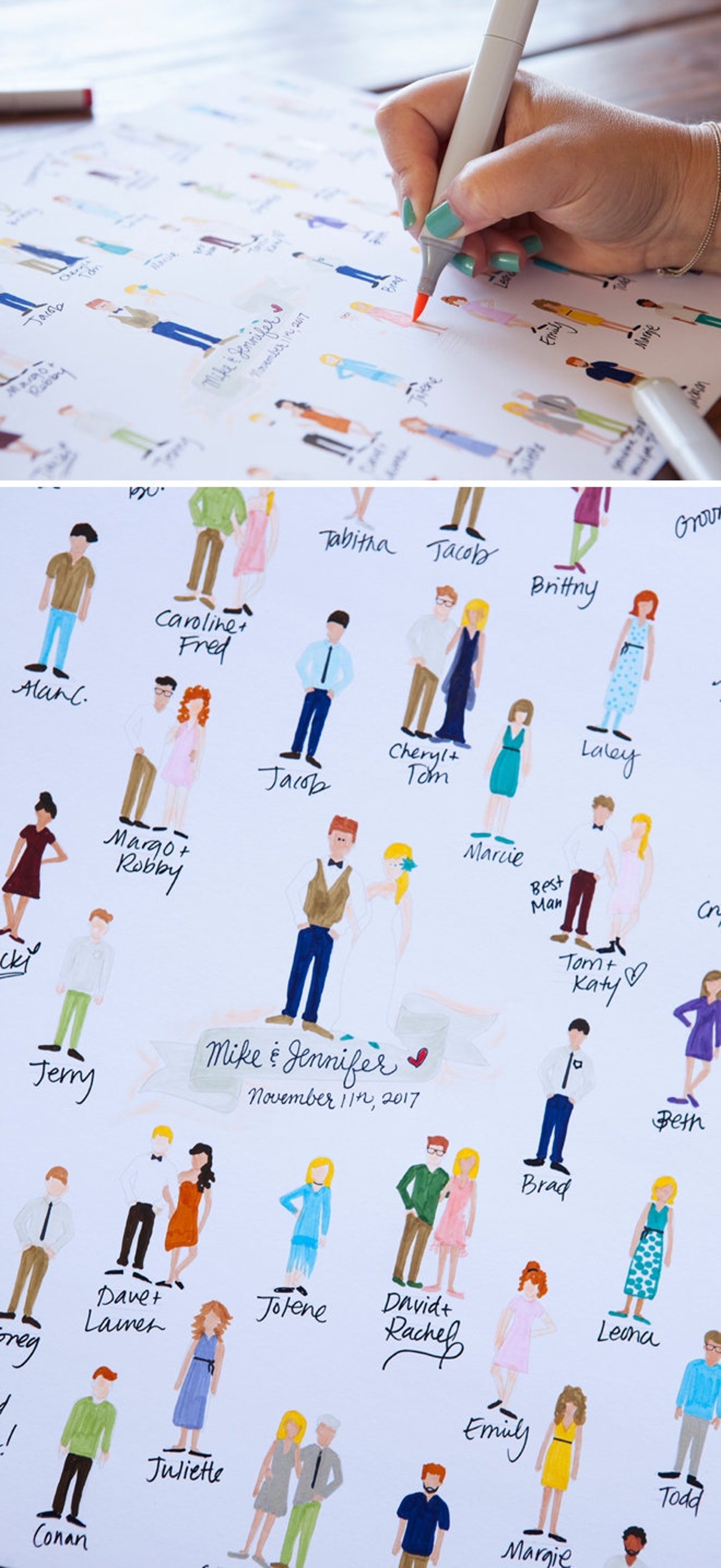 Colourable Wedding Guest Book Instant Download Unique Guest Book ...