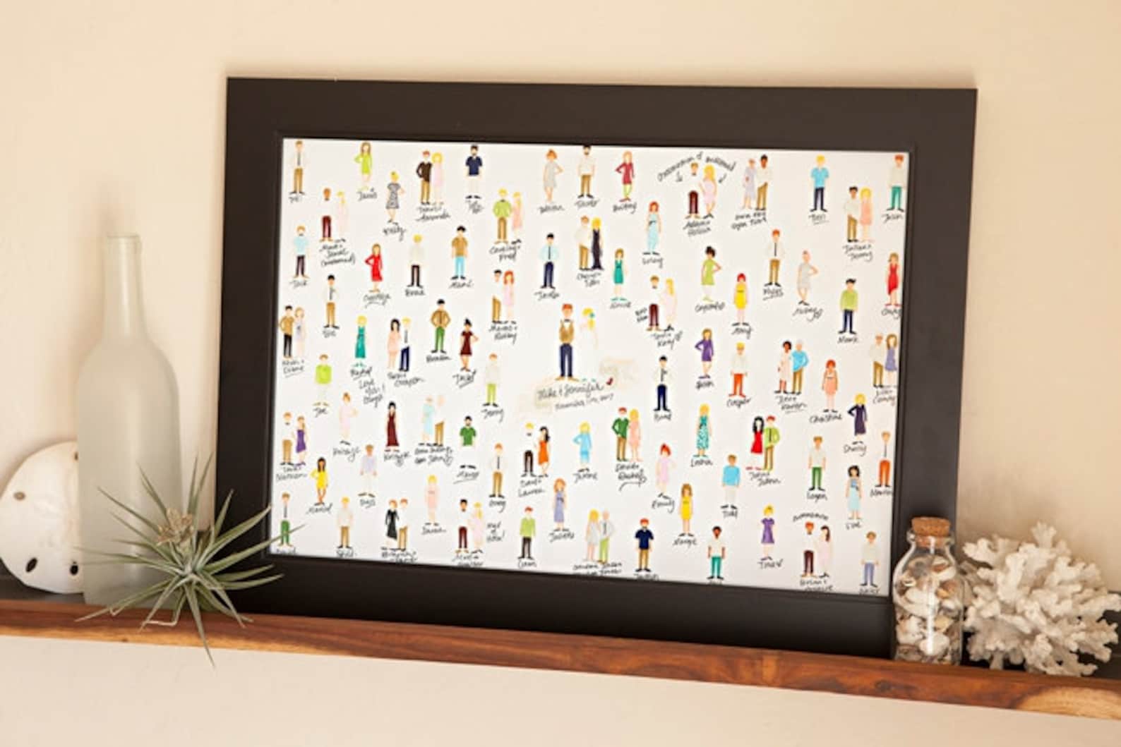 Colourable Wedding Guest Book - Instant Download - Unique Guest Book ...