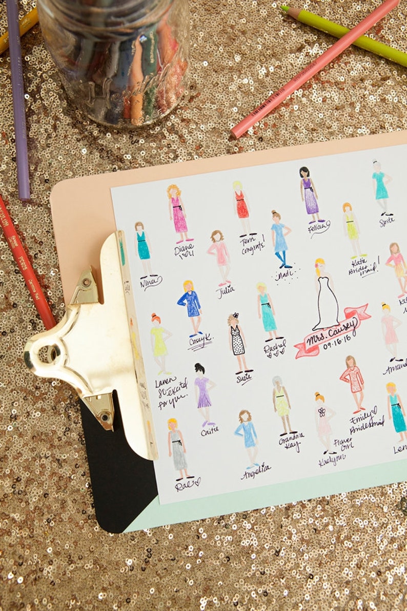 Colourable Wedding Guest Book - Instant Download - Unique Guest Book ...