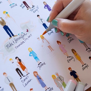 Colourable Wedding Guest Book - Instant Download - Unique Guest Book ...