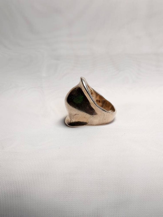 Unique statement ring sterling silver with unique gem… - Gem