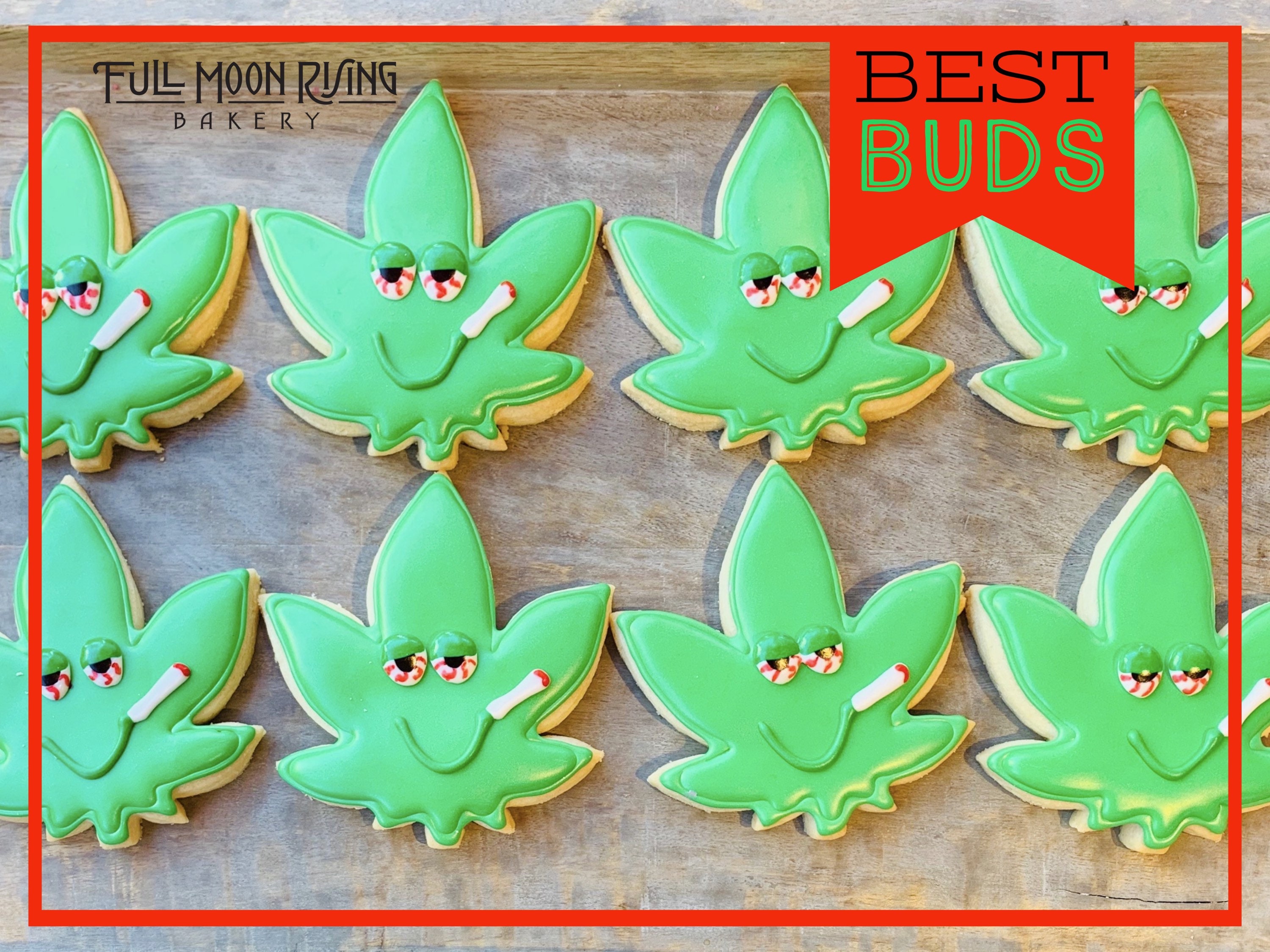 Best Buds Cookie Set One Dozen Leaf Cookies With Faces - Etsy
