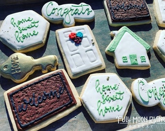 Housewarming Sugar Cookie Set, New Home Sugar Cookies, Realtor Gift Set ...