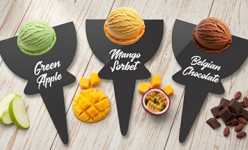 Gelato Flavor Labels, Ice Cream Tags, Bakery, Markers, Gelato Stickers ...