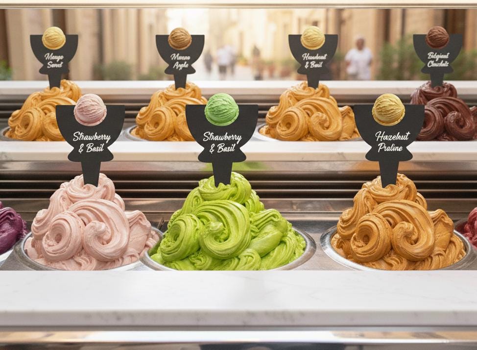 Gelato Flavor Labels, Ice Cream Tags, Bakery, Markers, Gelato Stickers ...