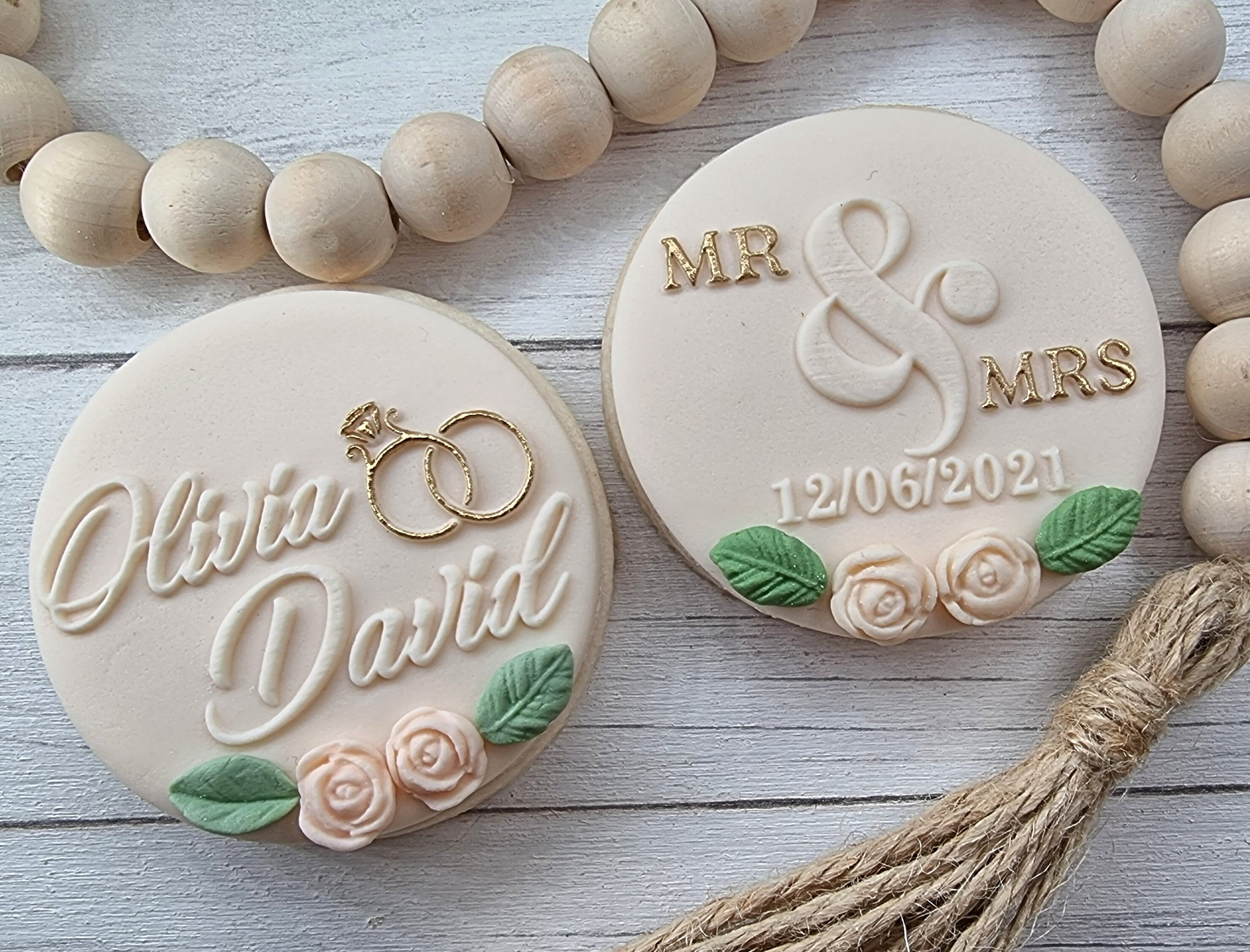 Custom Embosser Fondant Stamp, Wedding Acrylic Embosser for Cookies ...