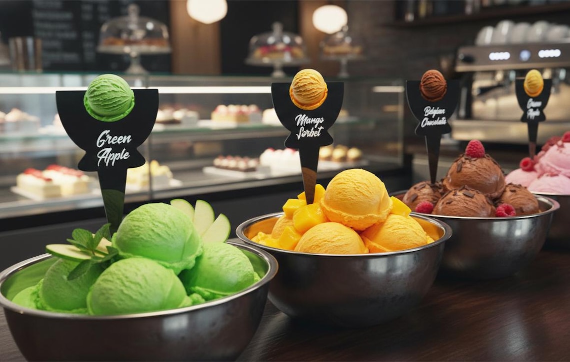 Gelato Flavor Labels, Ice Cream Tags, Bakery, Markers, Gelato Stickers ...