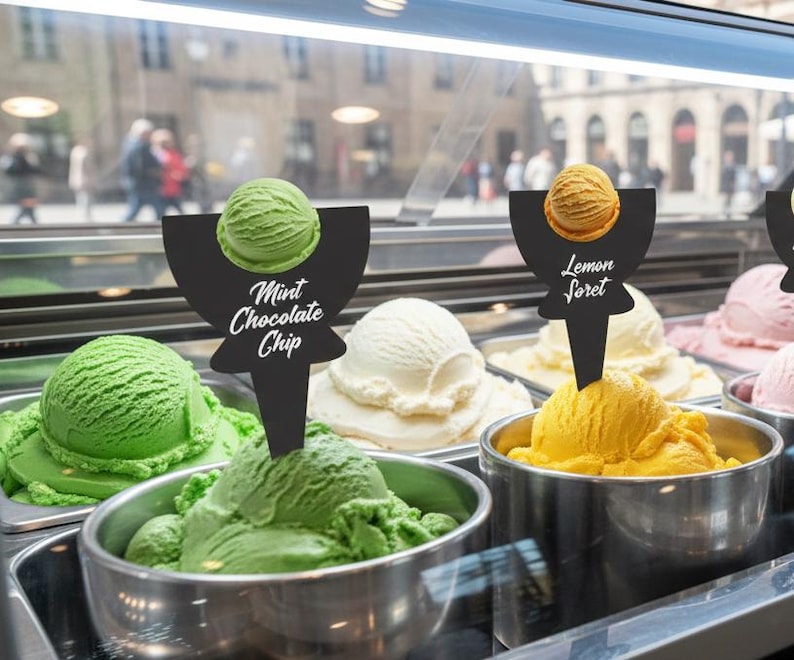 Gelato Flavor Labels, Ice Cream Tags, Bakery, Markers, Gelato Stickers ...