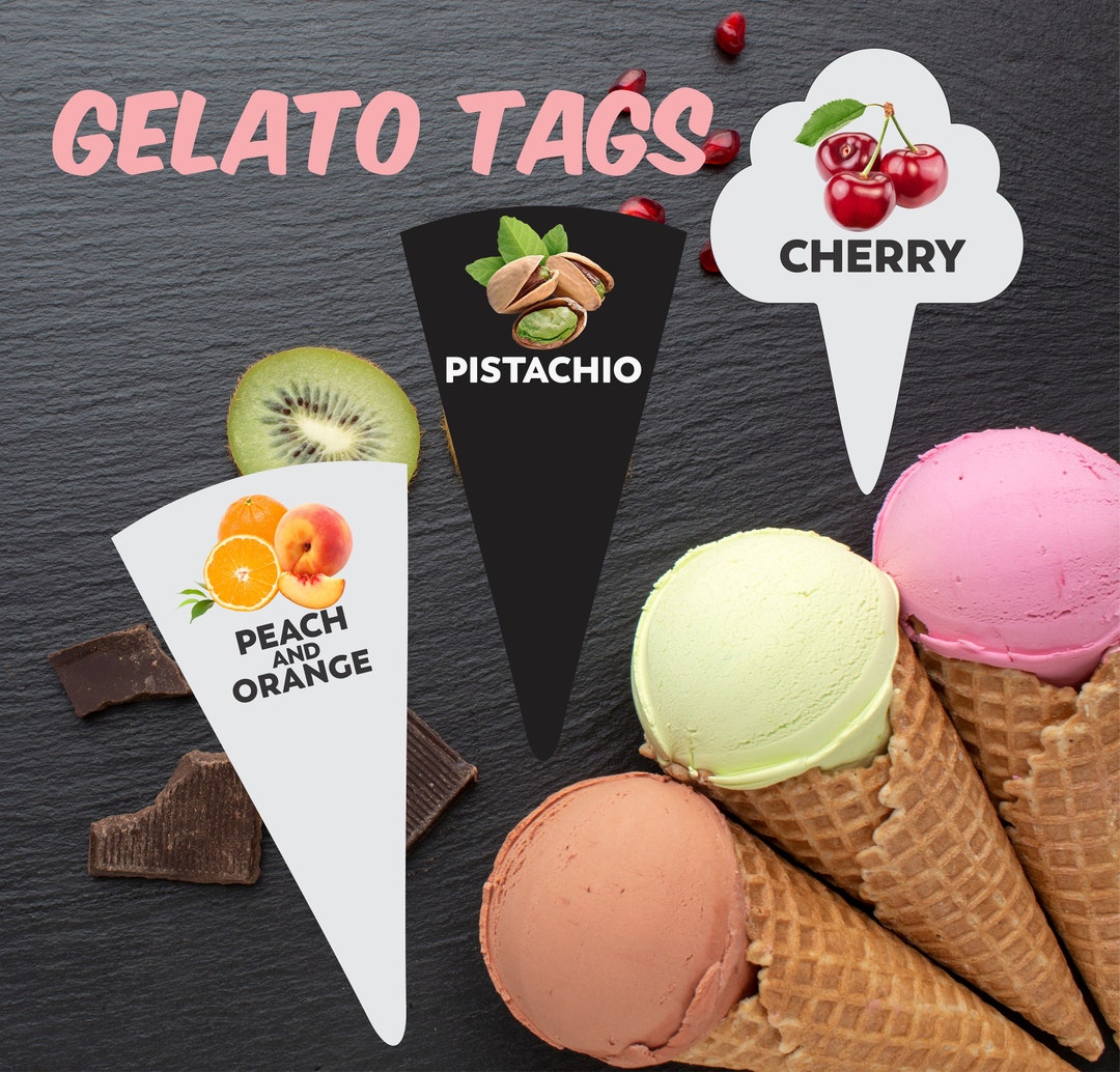 Gelato Flavor Markers, Ice Cream Labels, Flavor Tags, Gelato Stickers ...