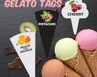 Gelato Flavor Markers, Ice Cream Labels, Flavor Tags, Gelato Stickers ...