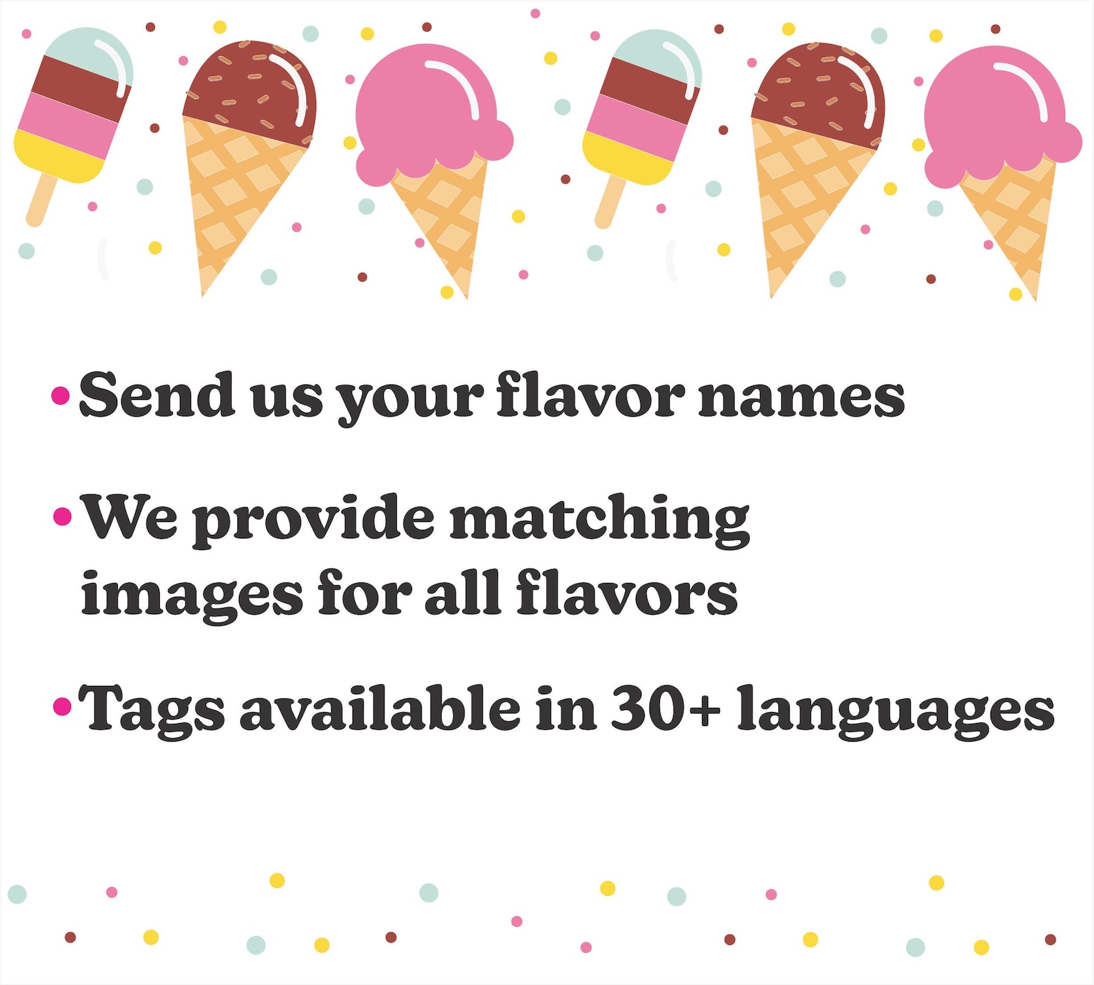 Gelato Flavor Labels, Ice Cream Tags, Bakery, Markers, Gelato Stickers ...