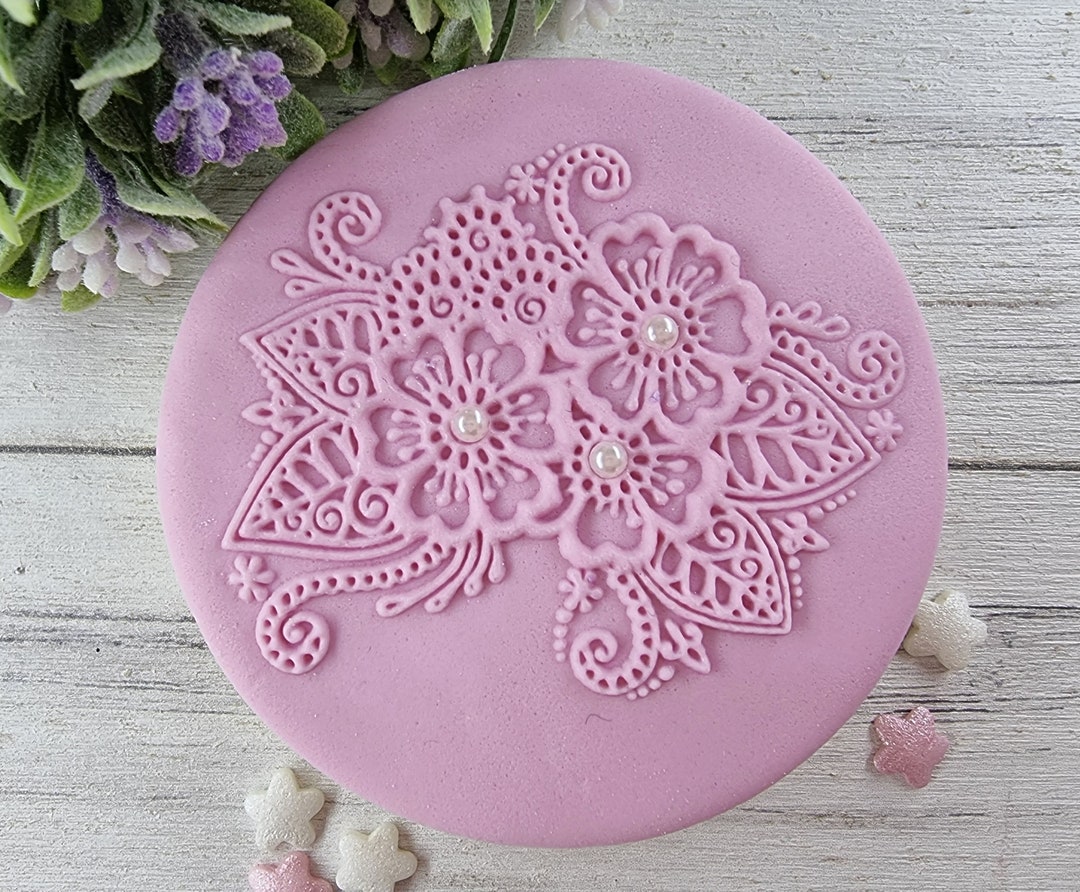 Flower Embosser Fondant, Acrylic Embosser for Cookies, Cake Decorating ...