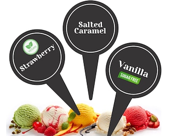 Gelato Flavor Markers, Ice Cream Labels, Flavor Tags, Gelato Stickers ...