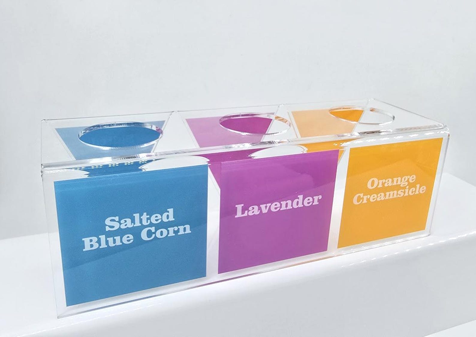 Colorful Acrylic Ice Cream Cone Holder, 3 Flavor Display, Custom Labels ...
