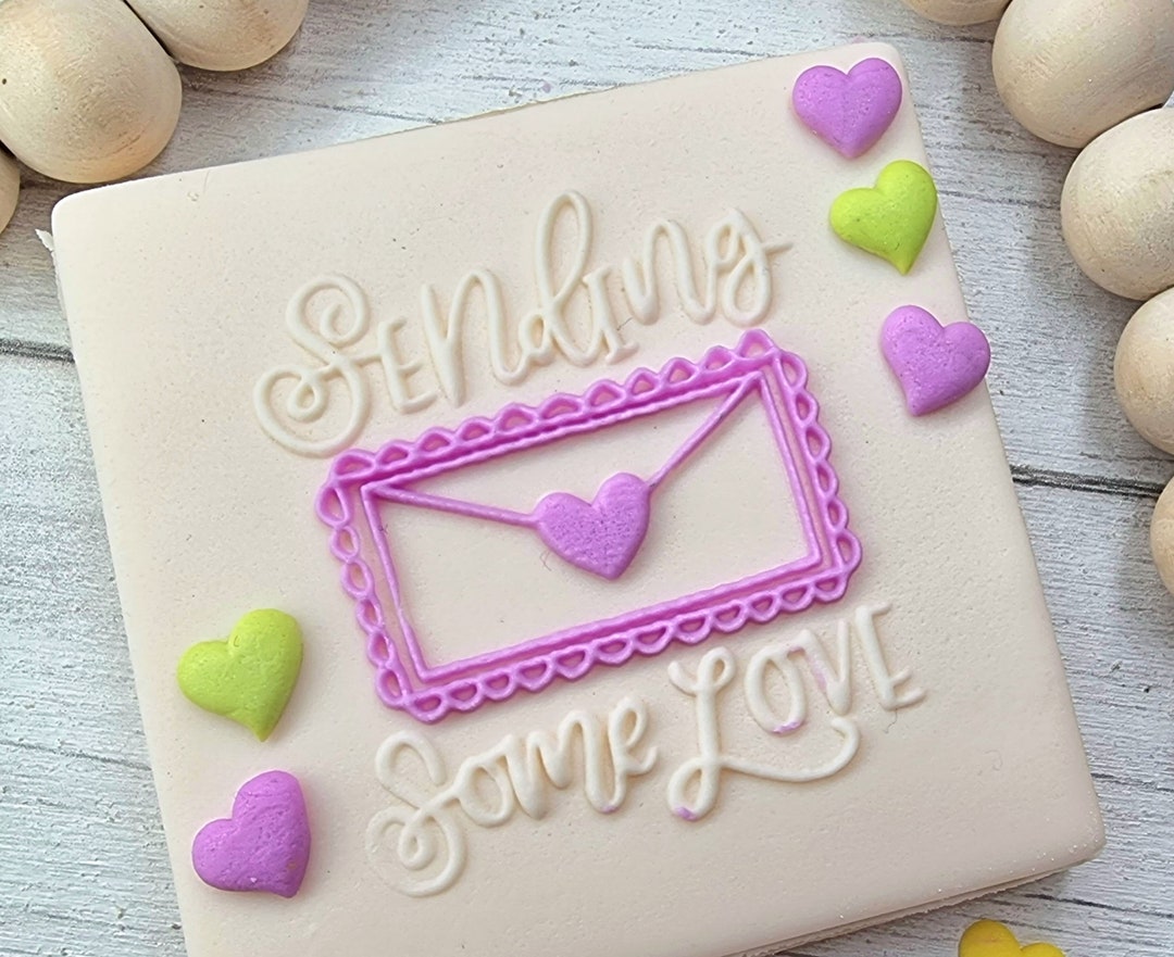Valentine Love Embosser Fondant Stamp, Acrylic Embosser for Cookies ...