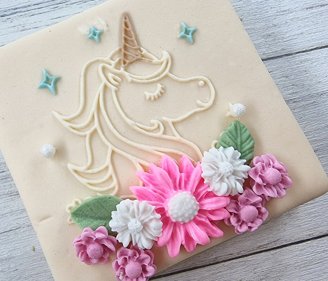 Unicorn Embosser Fondant Stamp, Acrylic Embosser for Cookies, Cake ...