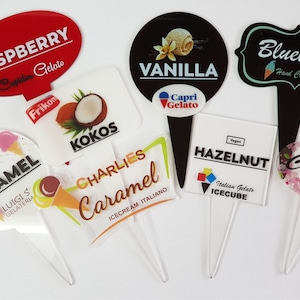 12 Pcs Custom Gelato Flavor Markers, Ice Cream Labels, Flavor Tags ...